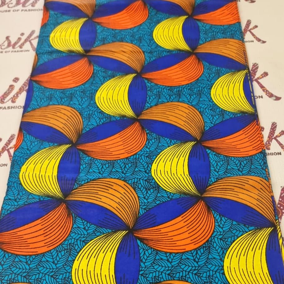 Blue & Multicolour African Print Fabric - House of Prints
