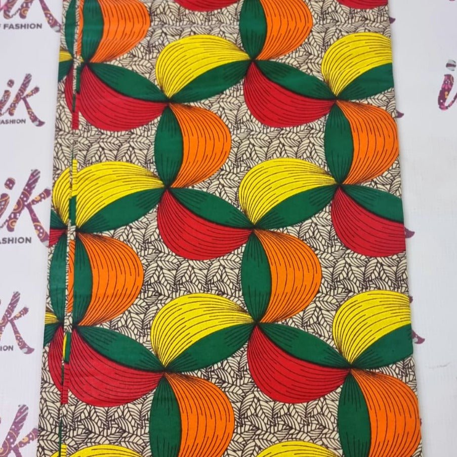 Brown & Multicolour African Print Fabric - House of Prints